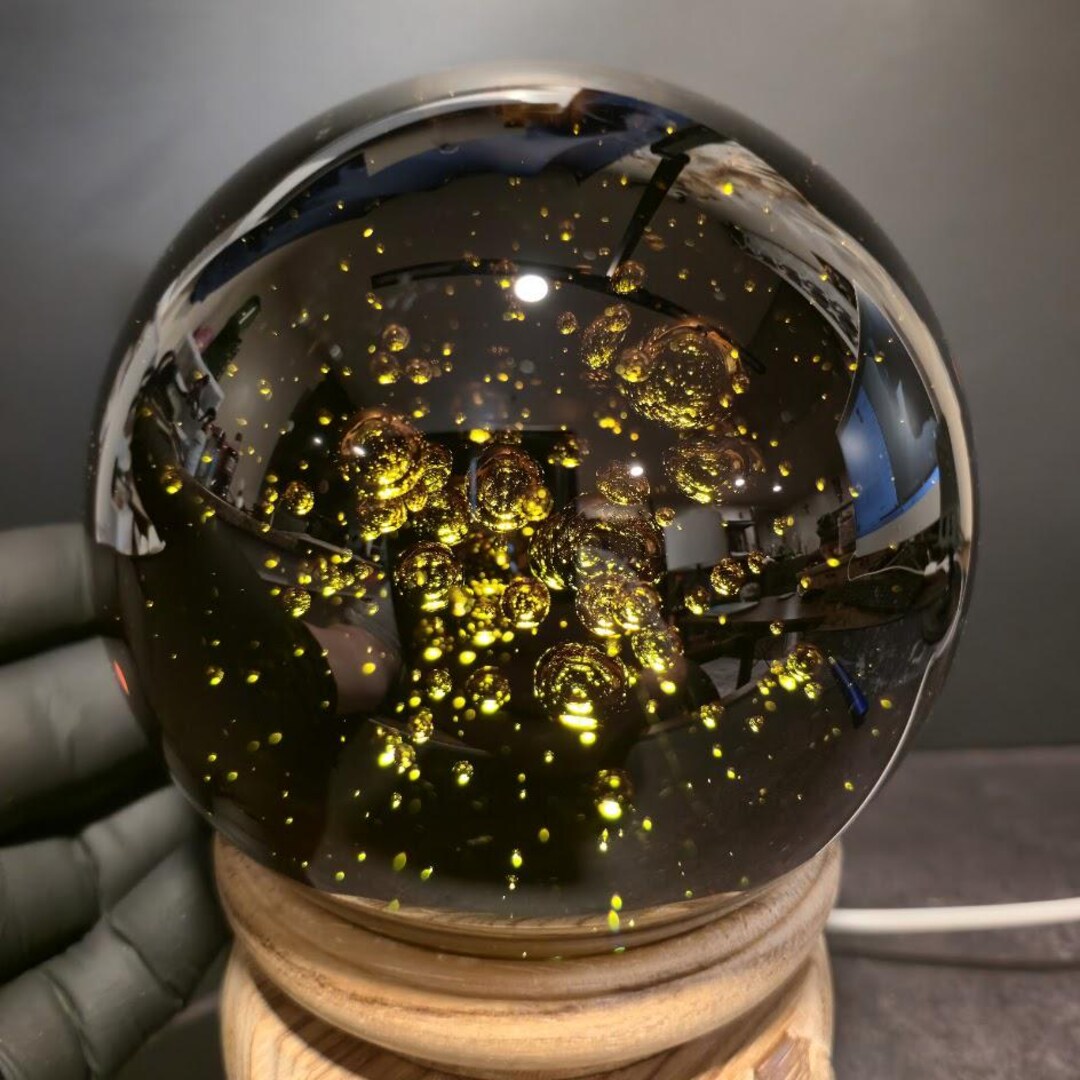 Smelting Quartz Sphere With Light-up Stand: Bubble Inclusions ...