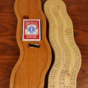 2 Player Cribbage Board Two Tier Maple Top/cherry Bottom - Etsy Canada
