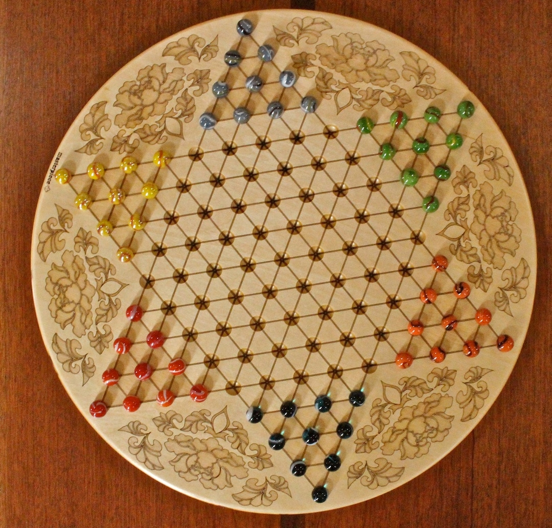 High Quality Large Chinese Checkers With 16mm/5/8" Designer Marbles ...
