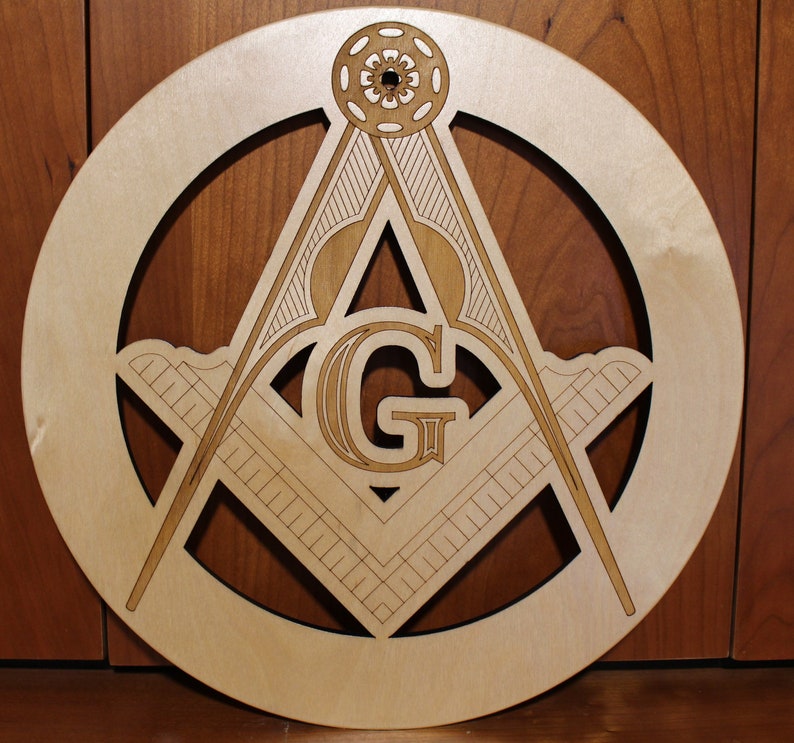 Masonic Wooden Wall Art, Free Mason Wall Art, Wood Plaque, Laser ...