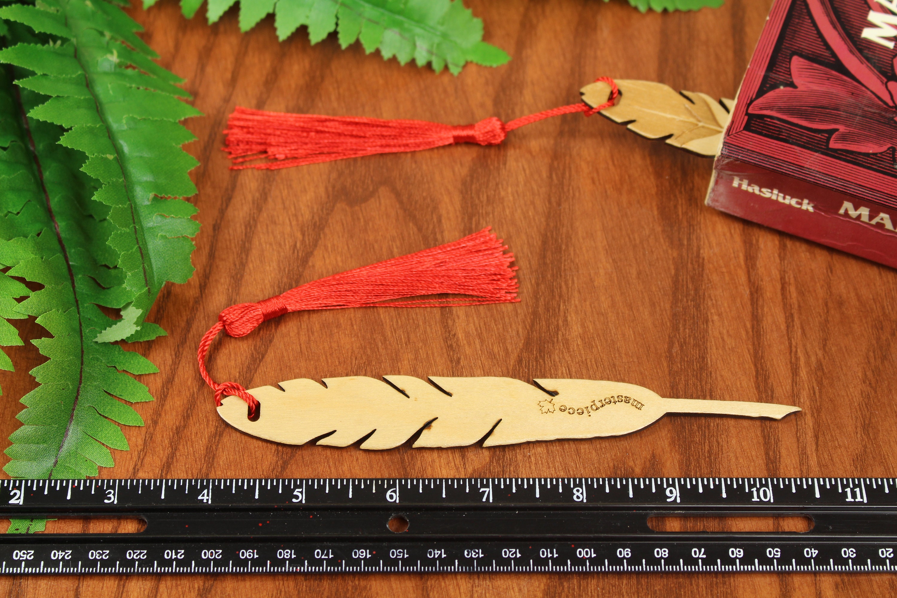 Quill Pen Bookmark, Feather Pen Wooden Book Marker, Baltic Birch, Laser ...
