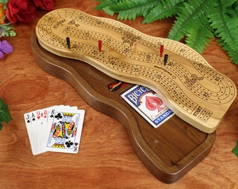 2 Player Cribbage Board Two Tier Maple Top/cherry Bottom | Etsy Canada