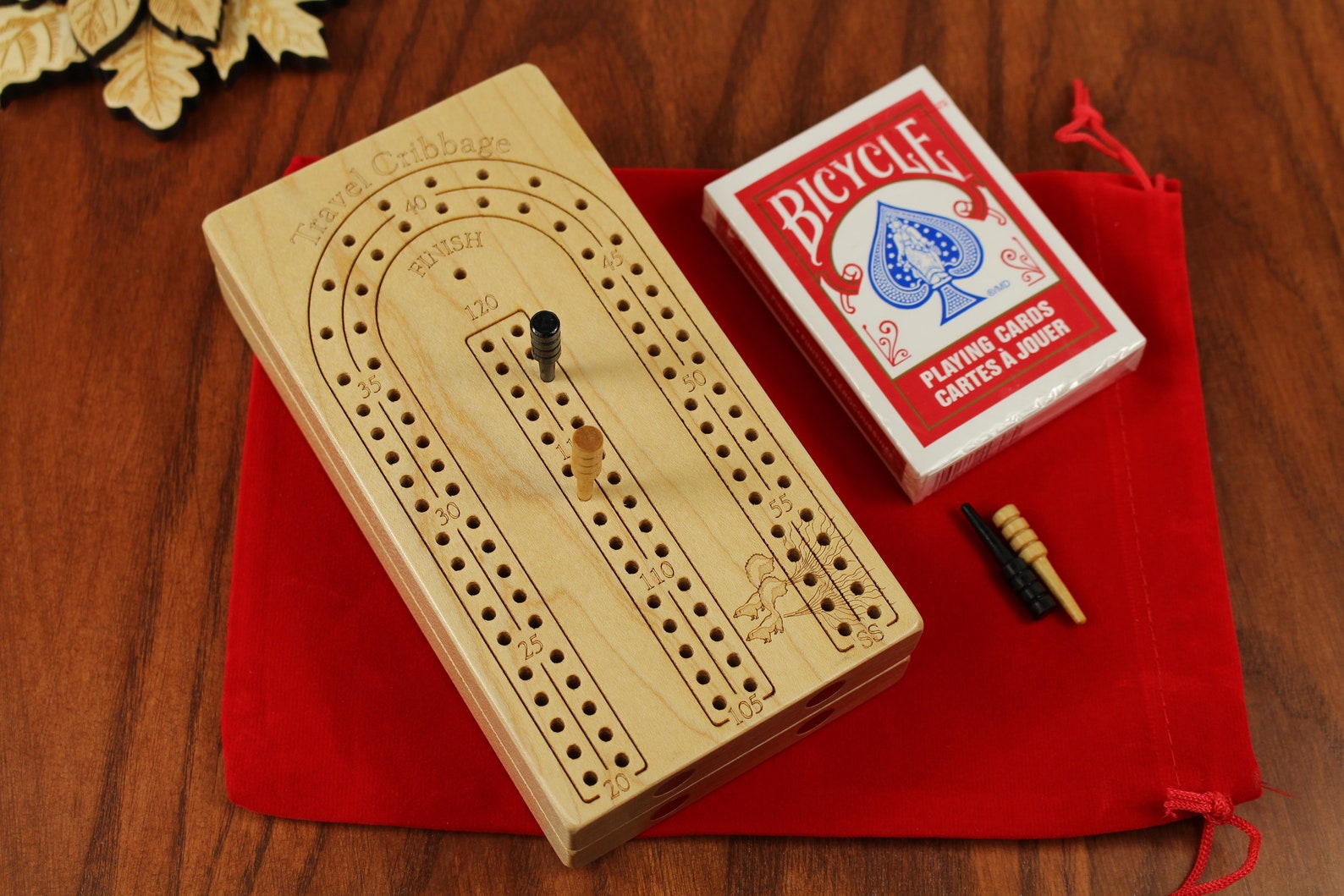 Solid Maple Travel Cribbage Board 2 player Premium Quality | Etsy