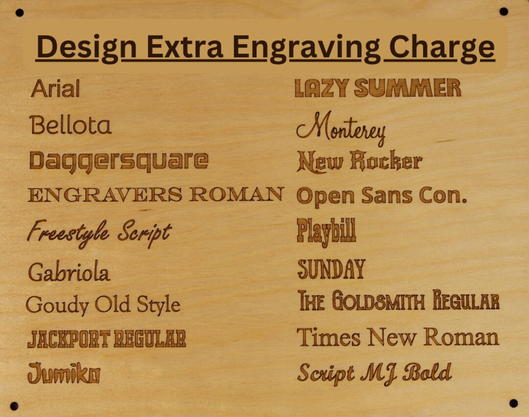 Extra Design Engraving Charge - Masterpiece Design Added to a Different ...