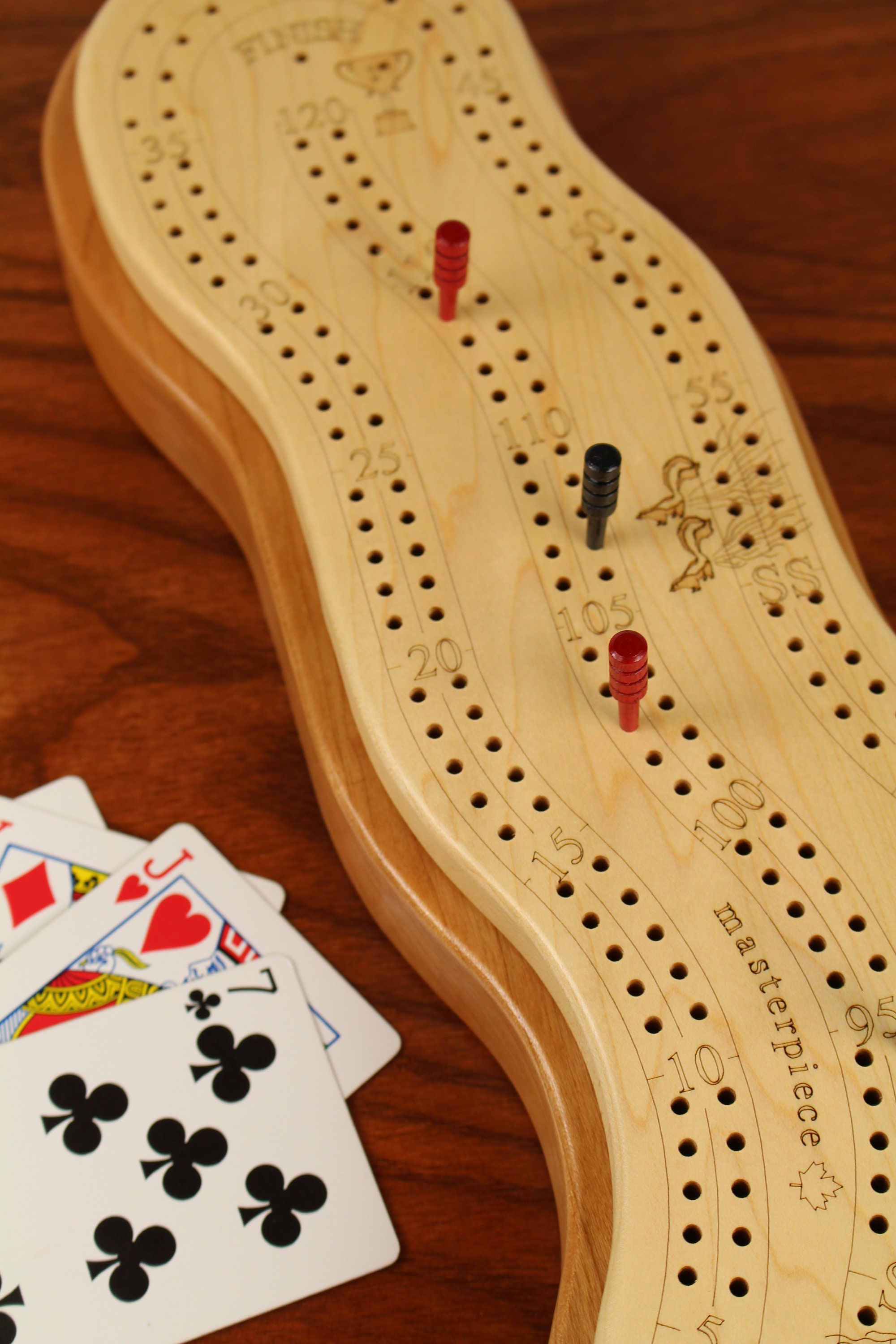 2 Player Cribbage Board Two Tier Maple Top/cherry Bottom | Etsy Canada