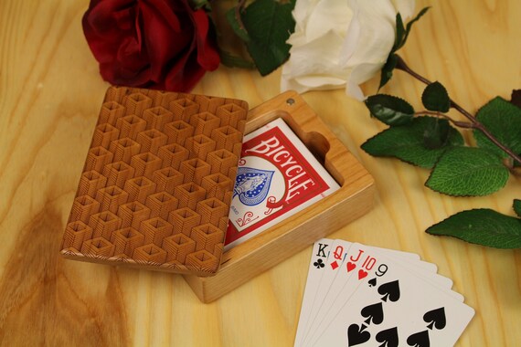 Playing Card Case Optical Art Depth Pattern Engraved on Solid - Etsy