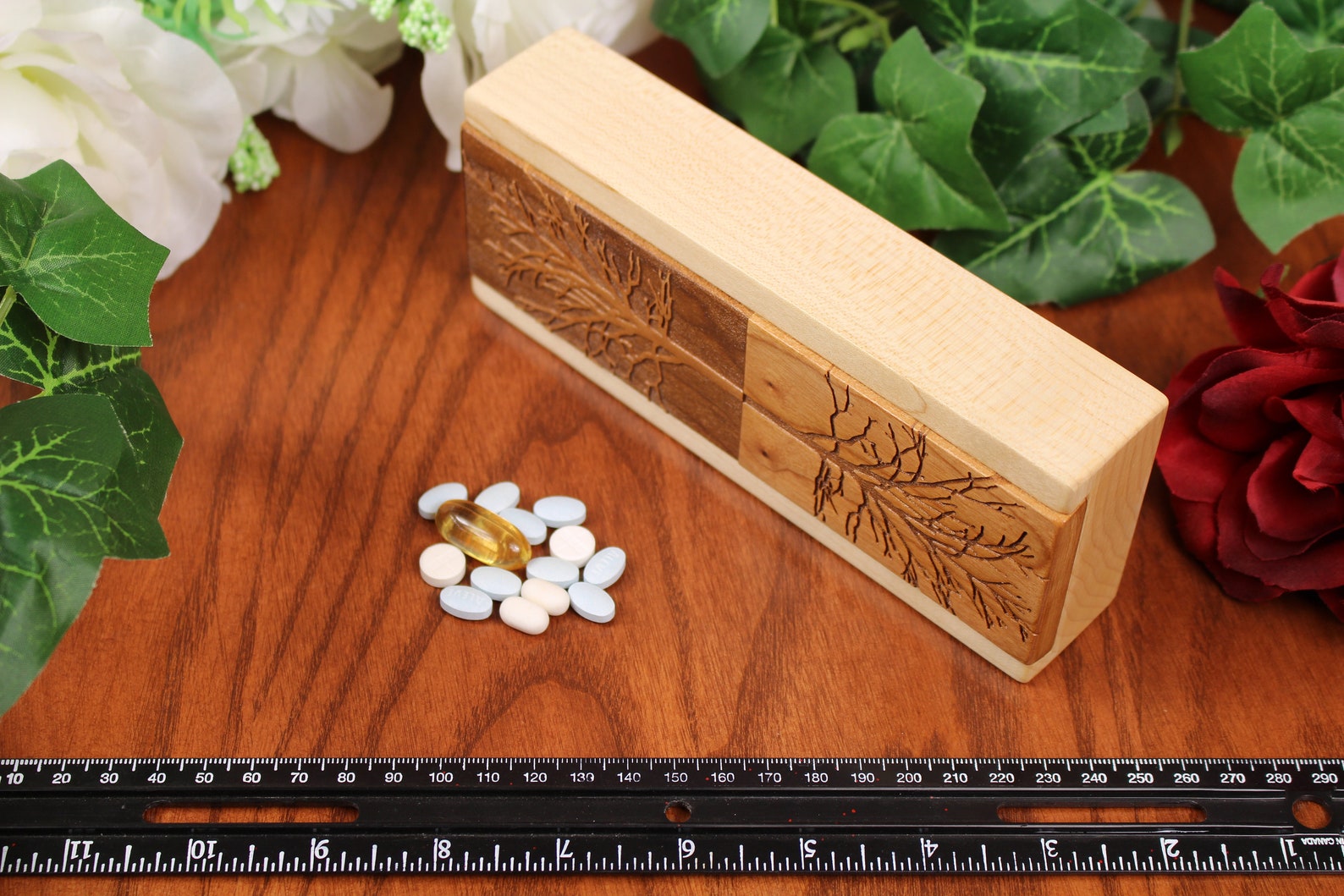 Tree of Life Vitamin Box 7 Day Pill Box Wooden Pill Box With - Etsy Canada