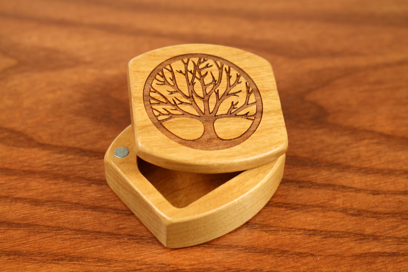 Mini Storage Box - MB Tree of Life Pattern Wooden Box, Solid Cherry, 1 ...