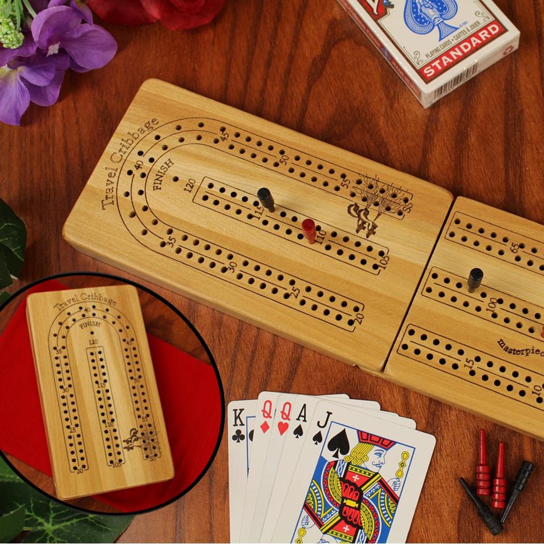 Travel Cribbage Board 2 Player Premium Quality, Folded Size 6 1/2" X 3 ...