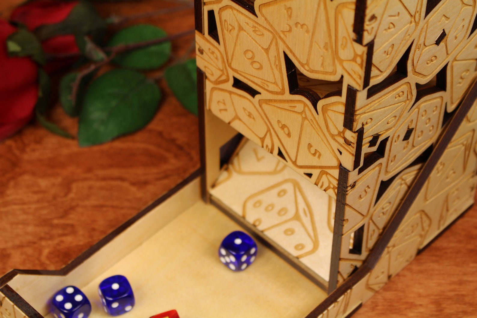 Folding Dice Tower Wood Dnd Accessories Laser Engraved Paul | Etsy