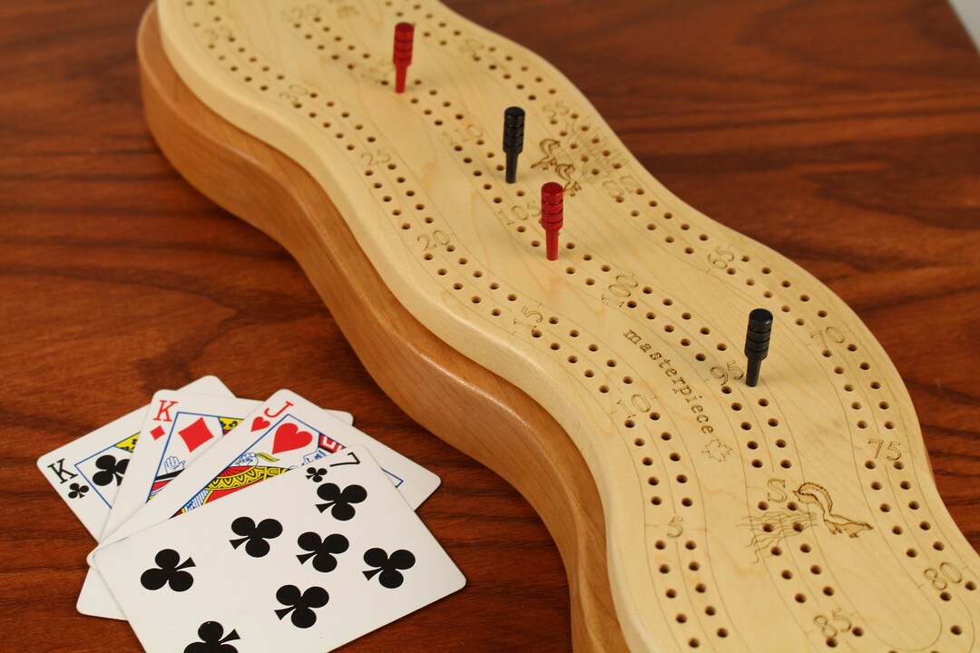 2 Player Cribbage Board Two Tier Maple Top/cherry Bottom - Etsy Canada