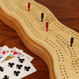 2 Player Cribbage Board Two Tier Maple Top/cherry Bottom - Etsy Canada