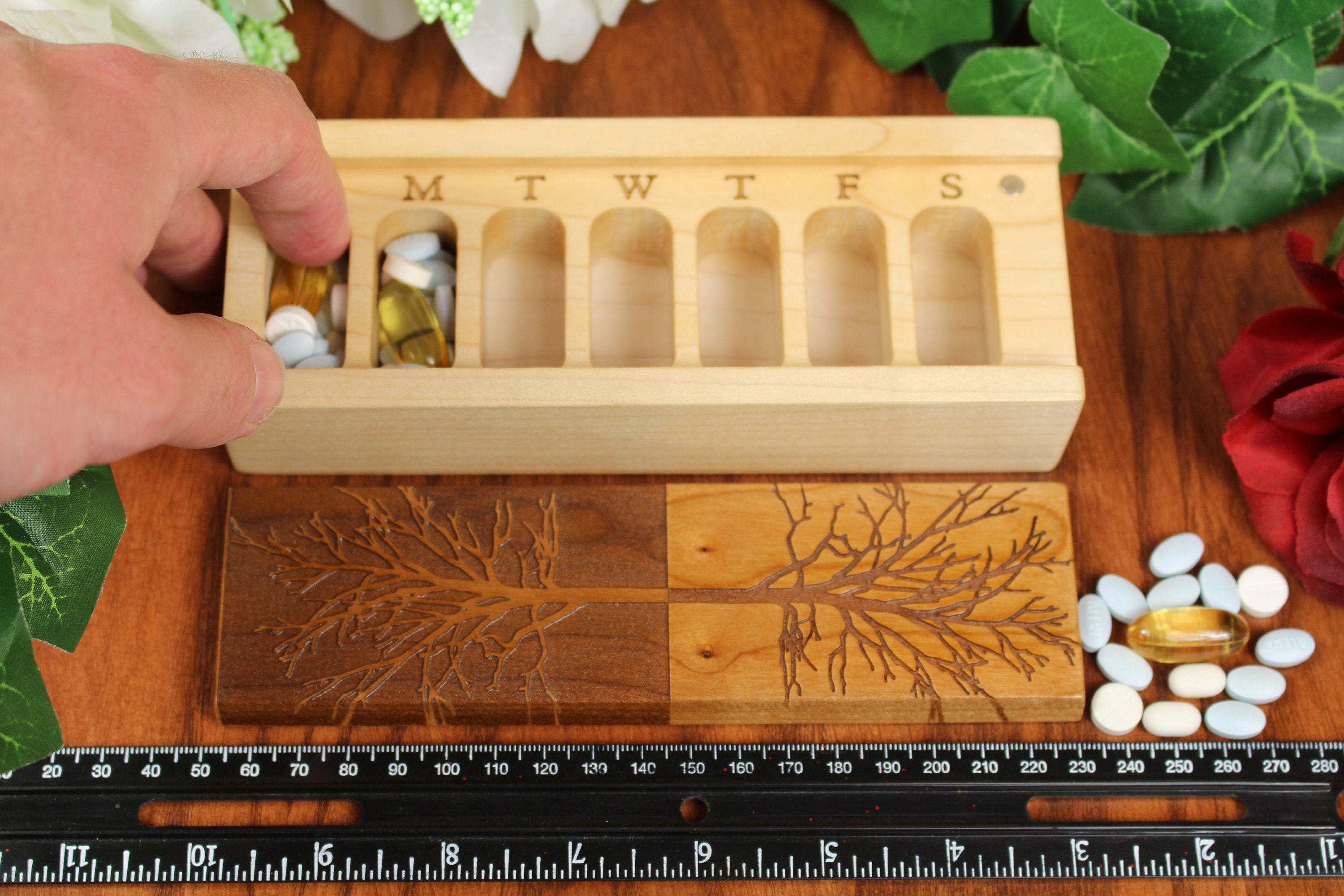 Tree of Life Vitamin Box 7 Day Pill Box Wooden Pill Box With - Etsy Canada