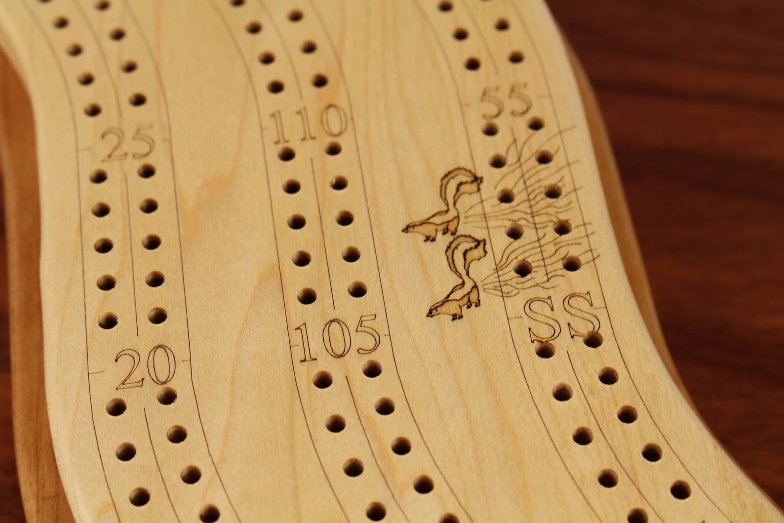 2 Player Cribbage Board Two Tier Maple Top/cherry Bottom | Etsy Canada