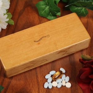 Tree of Life Vitamin Box, 7 Day Pill Box, Wooden Pill Box With Lacquer ...