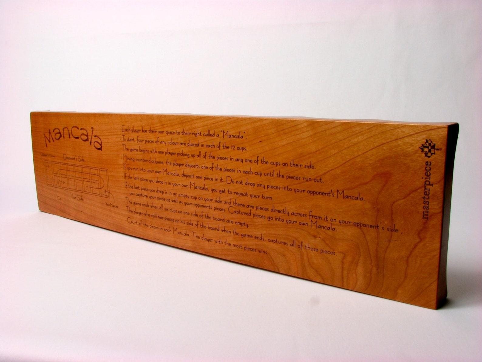 Deluxe Mancala Large Solid Cherry Wood Wooden Board Game | Etsy