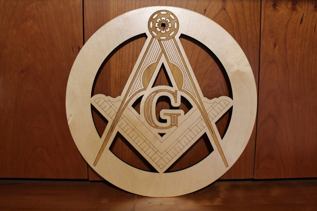 Masonic Wooden Wall Art, Free Mason Wall Art, Wood Plaque, Laser ...