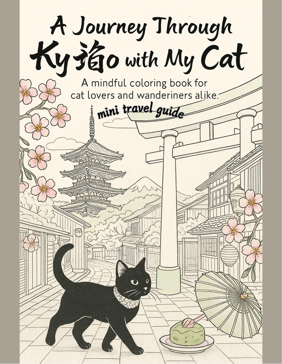 Kyoto Coloring Book – 40 Printable Pages With a Black Cat | Real Photo ...