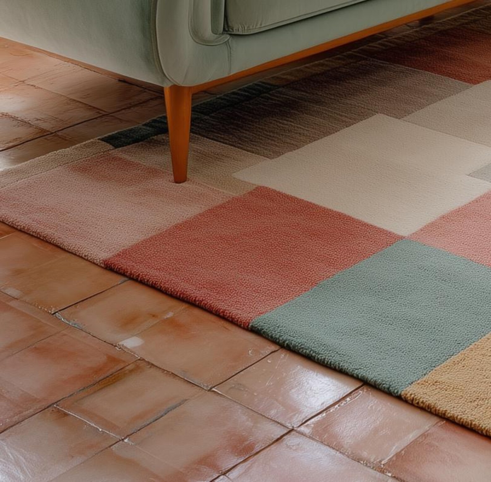 Pastel Geometric Tufted Rug: Modern Boho Home Decor - Etsy