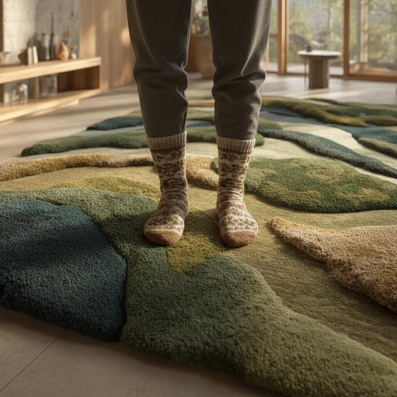 3D Textured Wool Rug: Hand-tufted Earthy Landscape Carpet - Etsy Australia