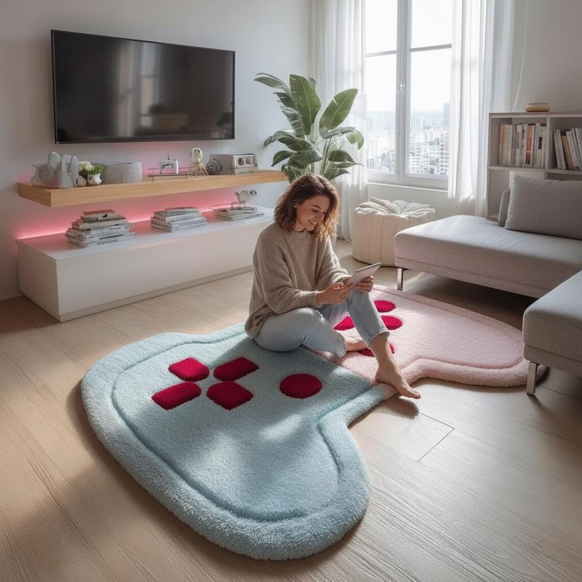 Hand Tufted Game Controller Rug: Gamer Room Decor - Etsy