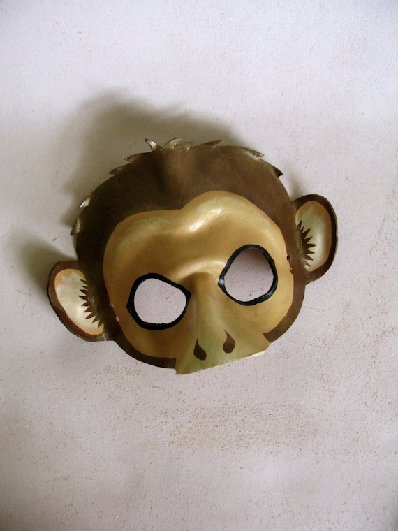 Monkey Leather Mask Adult or Child Masquerade Mask | Etsy