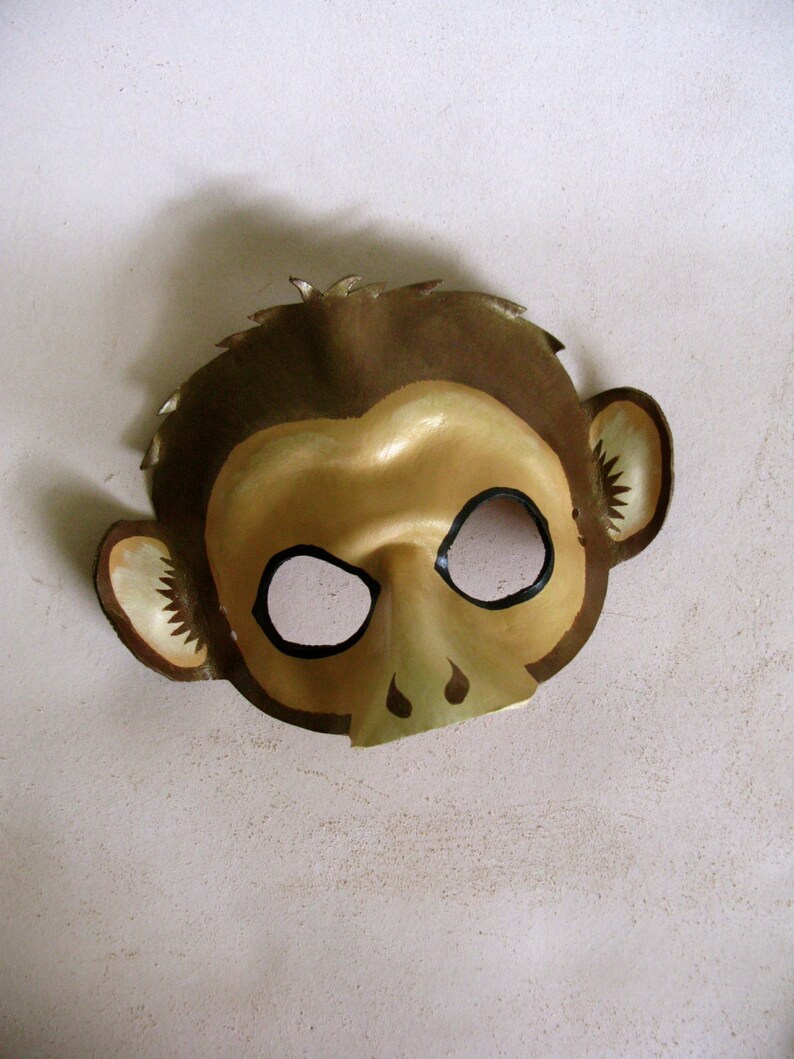 Monkey Leather Mask Adult or Child Masquerade Mask | Etsy