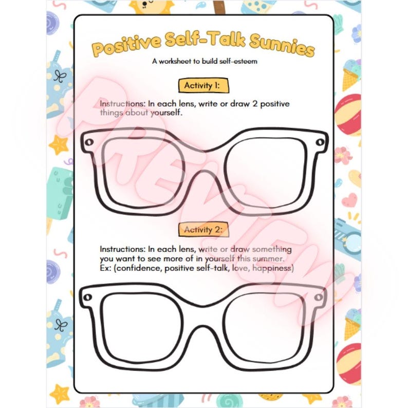 Summer Mental Health Worksheets for Kids- Emotional Regulation ...