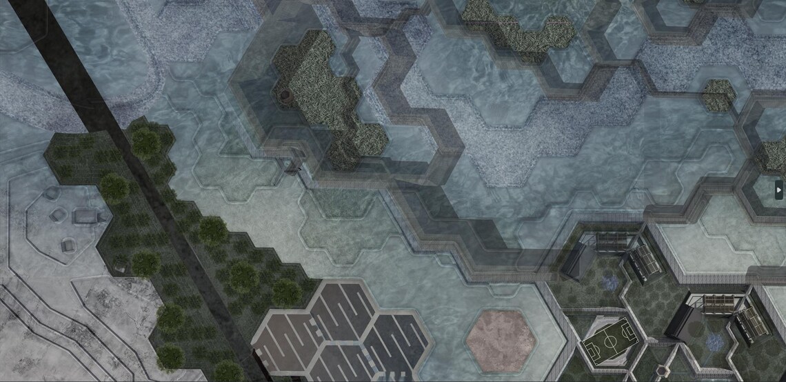 Futuristic Hex Map Digital Poster – High-resolution Sci-fi Utopic ...