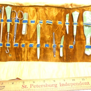 Art Deco Green Celluloid Nail Manicure Grooming Kit - Etsy