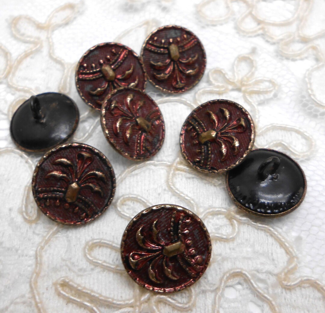 Eight (8) Tinted Victorian Metal Buttons - 1/2" - (B-46) - Etsy