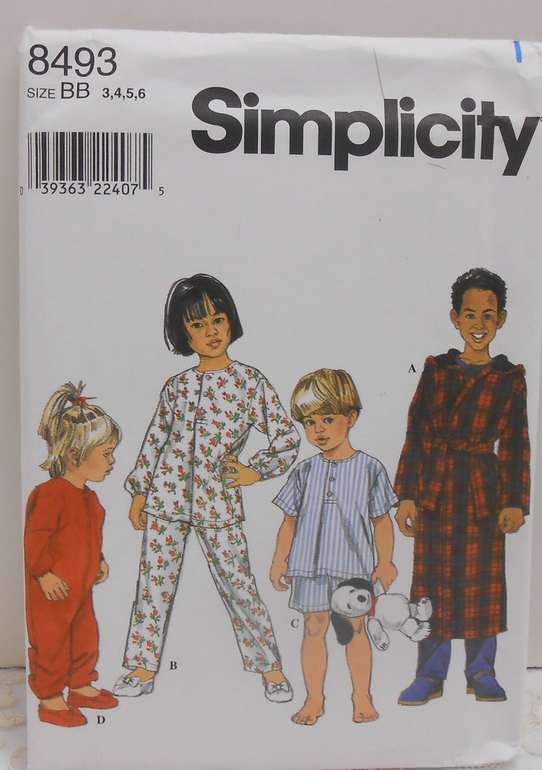 Simplicity's Kids' Sleepwear Pattern #8493 - Sizes 3,4,5,6 - UNUSED - Etsy
