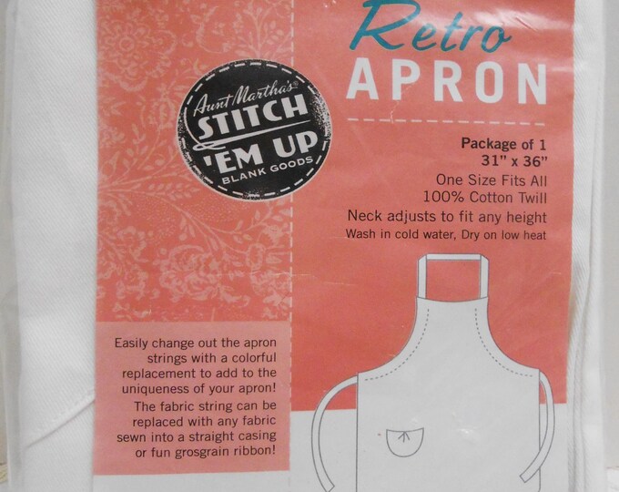 Retro Apron Kit by Aunt Martha's STITCH 'EM UP - One Size - New Old ...