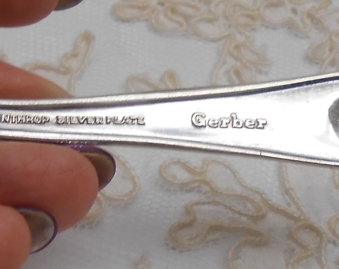 Mid Century Gerber Baby Emblem Spoon Floral Motif Long Handle Marked ...