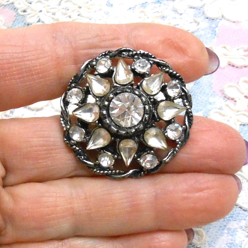 Rhinestone Button - Etsy