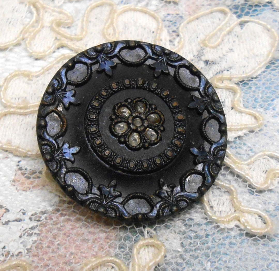 Large Metal Button With Other Material Embellishment - 1-1/4" - A-4 - Etsy