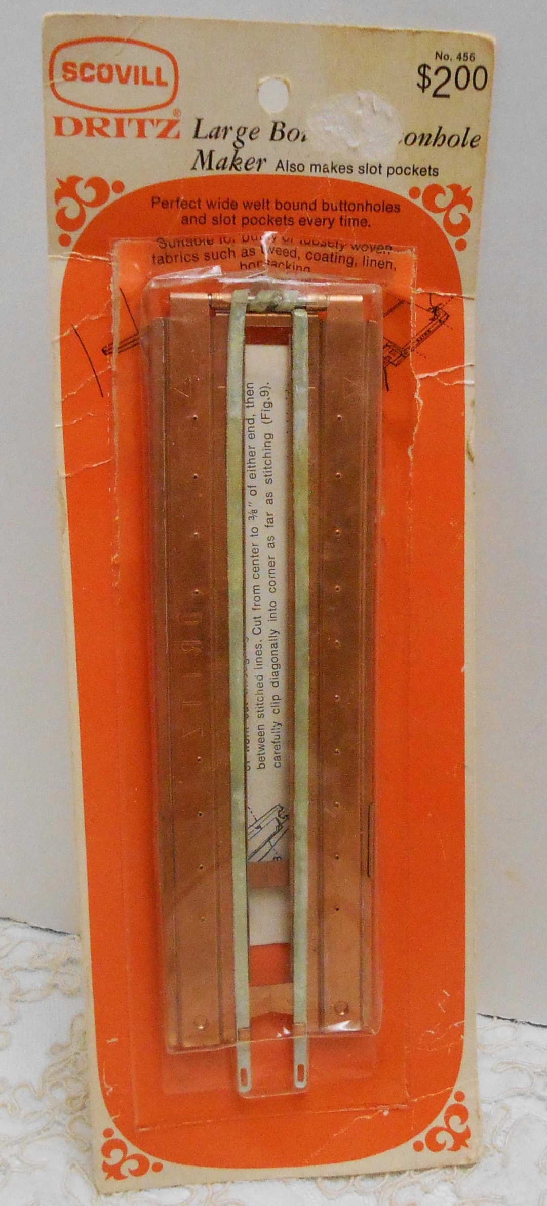 Vintage Scovill Dritz Large Bound Buttonhole Maker - Original Package ...