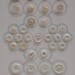 Vintage Collection of 35 Mid-century White Plastic Buttons on 9x12 Card ...