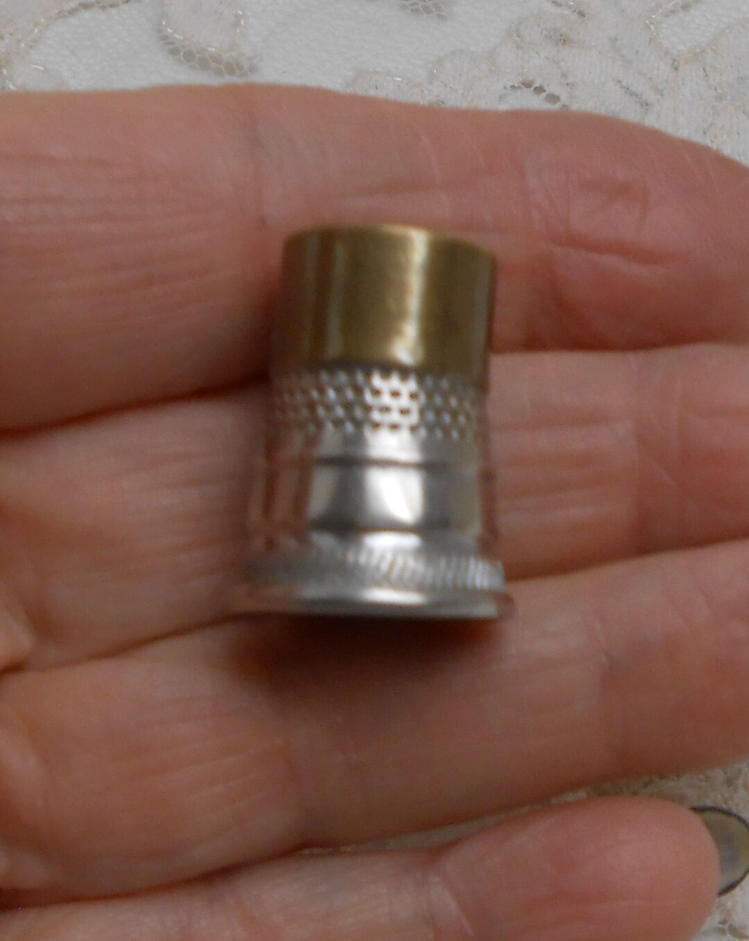 Unique Brass & Silver Unmarked Thimble - No Size - Etsy