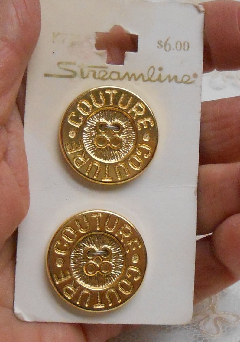 Streamline COUTURE Gold Buttons on Original Card Made in - Etsy