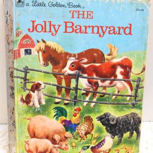 Little Golden Book "the Jolly Barnyard" - 200-54 - Copyright 1950 ...