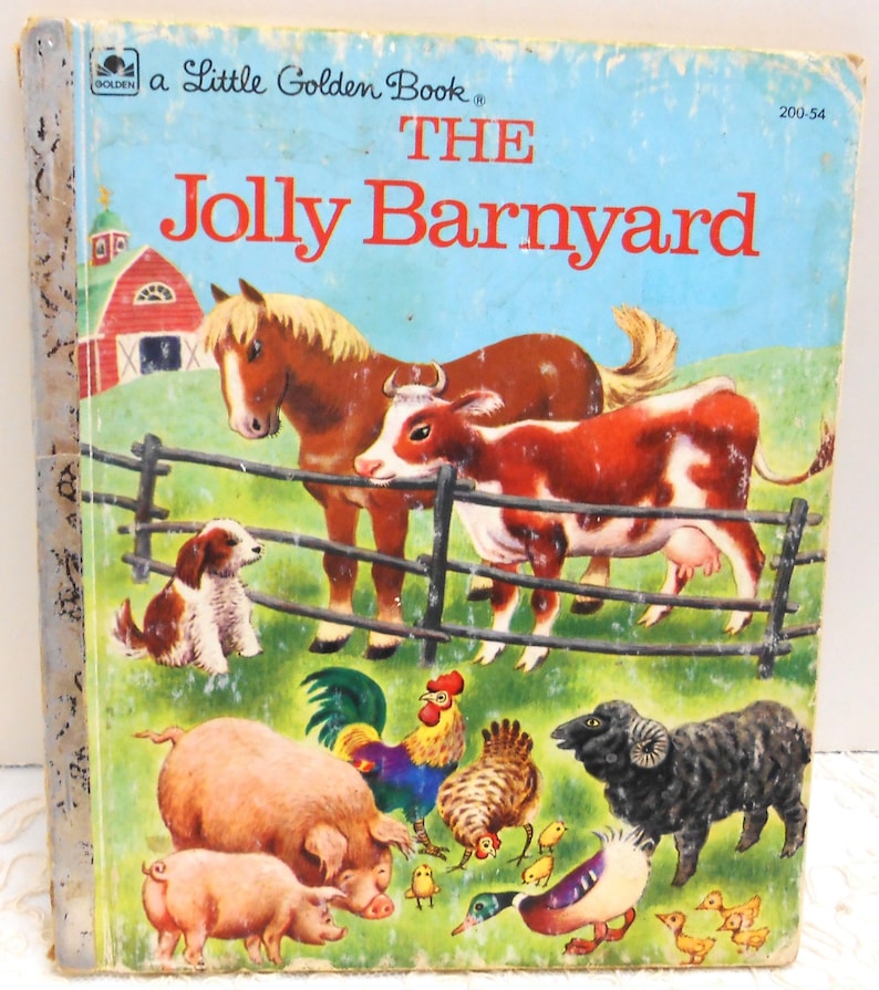 Little Golden Book "the Jolly Barnyard" - 200-54 - Copyright 1950 ...