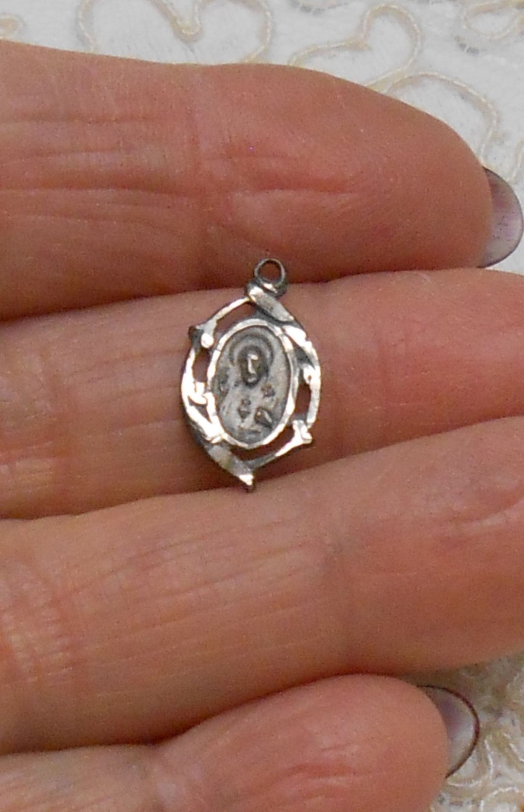 Vintage Sterling Silver Tiny Catholic Watch Medal, Use, Repurpose ...