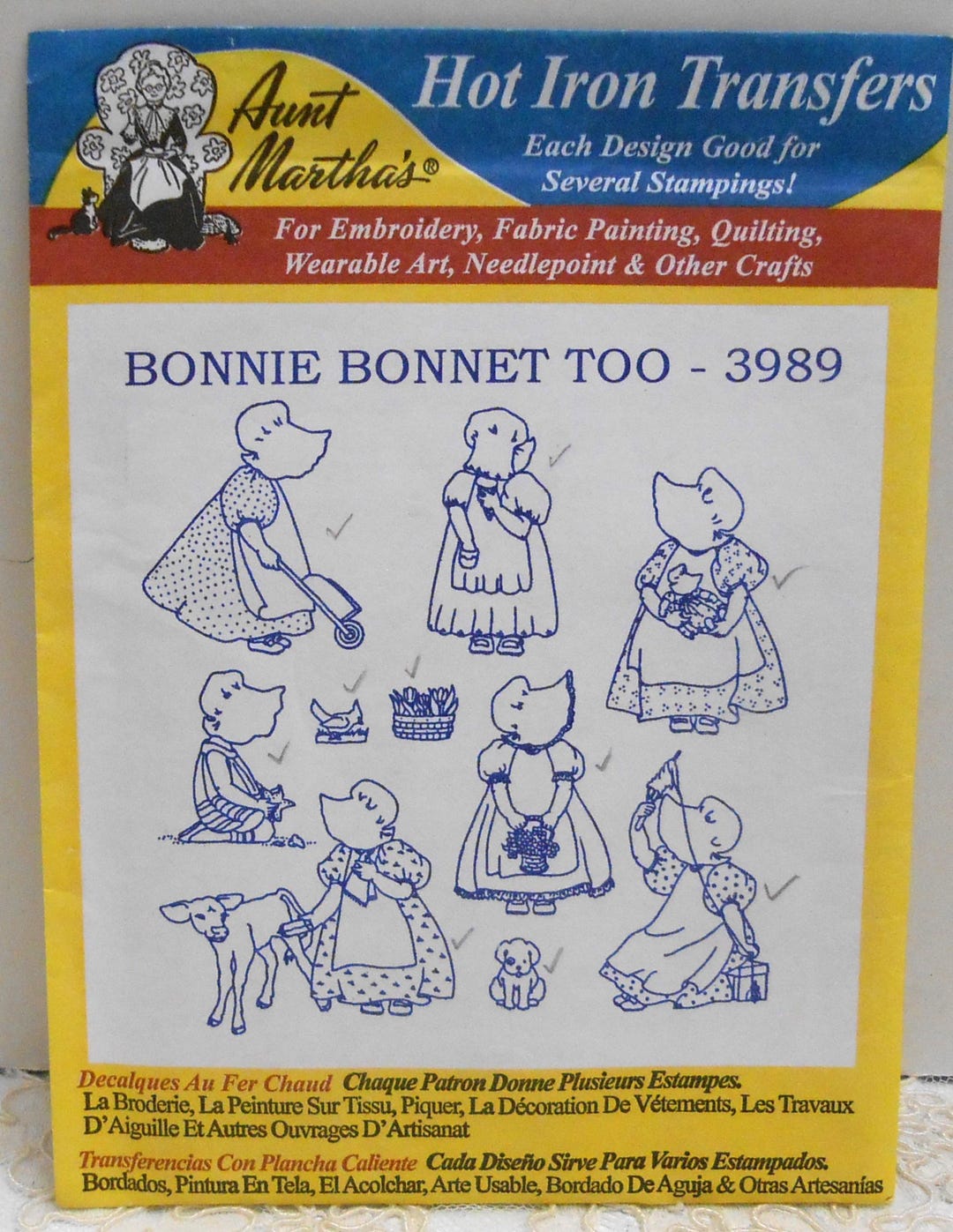 Aunt Martha's Hot Iron Transfers Tractors, Bonnie Bonnet Too, Jolly Old ...