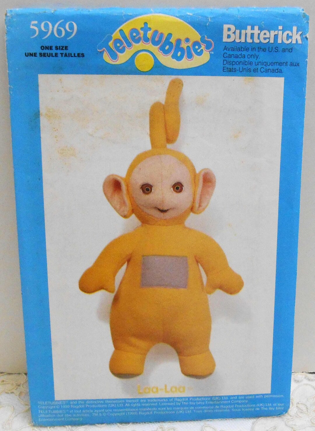 Butterick's Teletubbies Pattern for Laa Laa, Pattern #5969 - OS - 15 ...