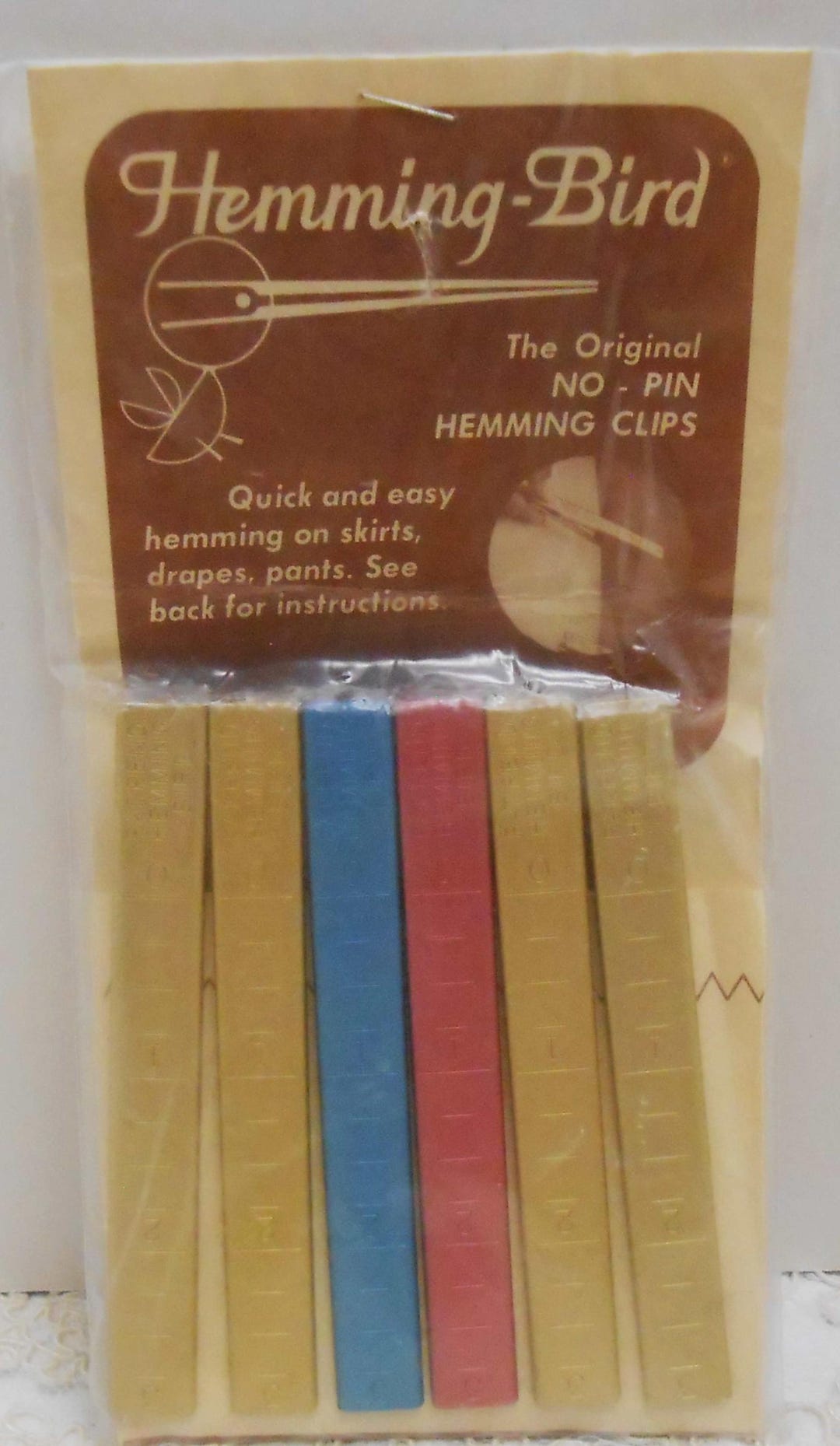 Vintage Hemming-bird the Original "no-pin" Hemming Clips, Pkg. of Six ...