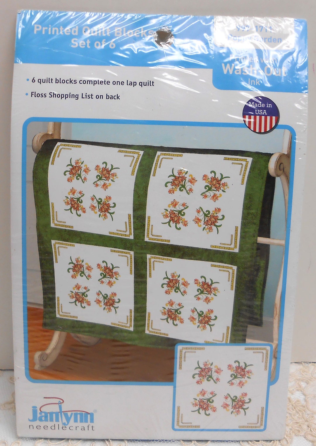 Poppy Quilt Blocks: Janlynn Lap Quilt Kit - Embroider & Cross Stitch - Etsy