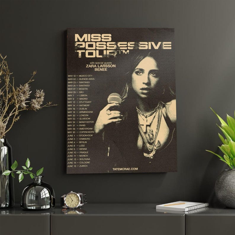 Tate Mcrae Miss Possessive Tour Poster | Tate Mcrae Concert Wall Art ...