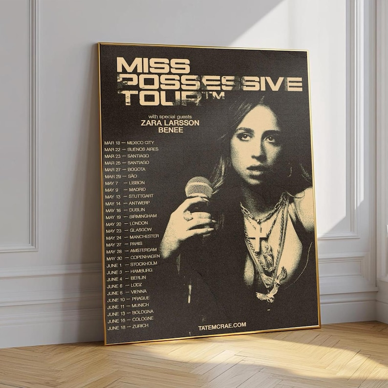 Tate Mcrae Miss Possessive Tour Poster | Tate Mcrae Concert Wall Art ...