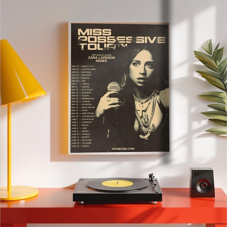 Tate Mcrae Miss Possessive Tour Poster | Tate Mcrae Concert Wall Art ...